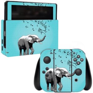 mightyskins skin compatible with nintendo switch - musical elephant | protective, durable, and unique vinyl decal wrap cover | easy to apply, remove, and change styles | made in the usa