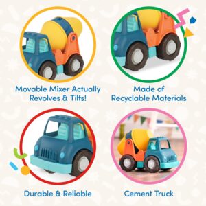 Battat- Wonder Wheels- Cement Truck – Truck With Concrete Mixer – Moveable Parts- Sturdy Construction Toy For Toddlers – Recyclable – Cement Truck