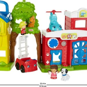 Fisher-Price Little People Toddler Toy Animal Rescue Playset with Lights Sounds Figures & Vehicles for Pretend Play Kids Ages 1+ Years​ (Amazon Exclusive)