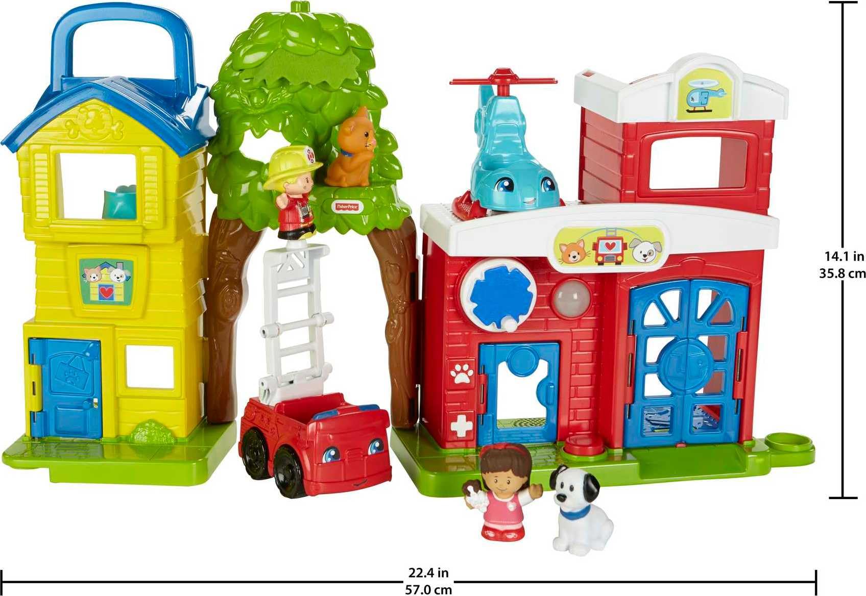 Fisher-Price Little People Toddler Toy Animal Rescue Playset with Lights Sounds Figures & Vehicles for Pretend Play Kids Ages 1+ Years​ (Amazon Exclusive)