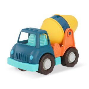 battat- wonder wheels- cement truck – truck with concrete mixer – moveable parts- sturdy construction toy for toddlers – recyclable – cement truck