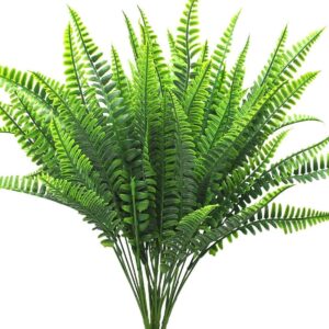 bird fiy 4pcs artificial boston fern bush plant shrubs greenery bushes indoor outside home garden office verandah wedding decor