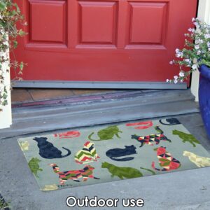 Toland Home Garden 800318 Cat Pattern Kitty Door Mat 18x30 Inch Outdoor Doormat for Entryway Indoor Entrance