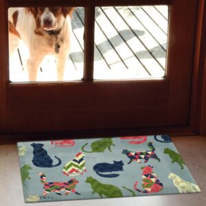 Toland Home Garden 800318 Cat Pattern Kitty Door Mat 18x30 Inch Outdoor Doormat for Entryway Indoor Entrance