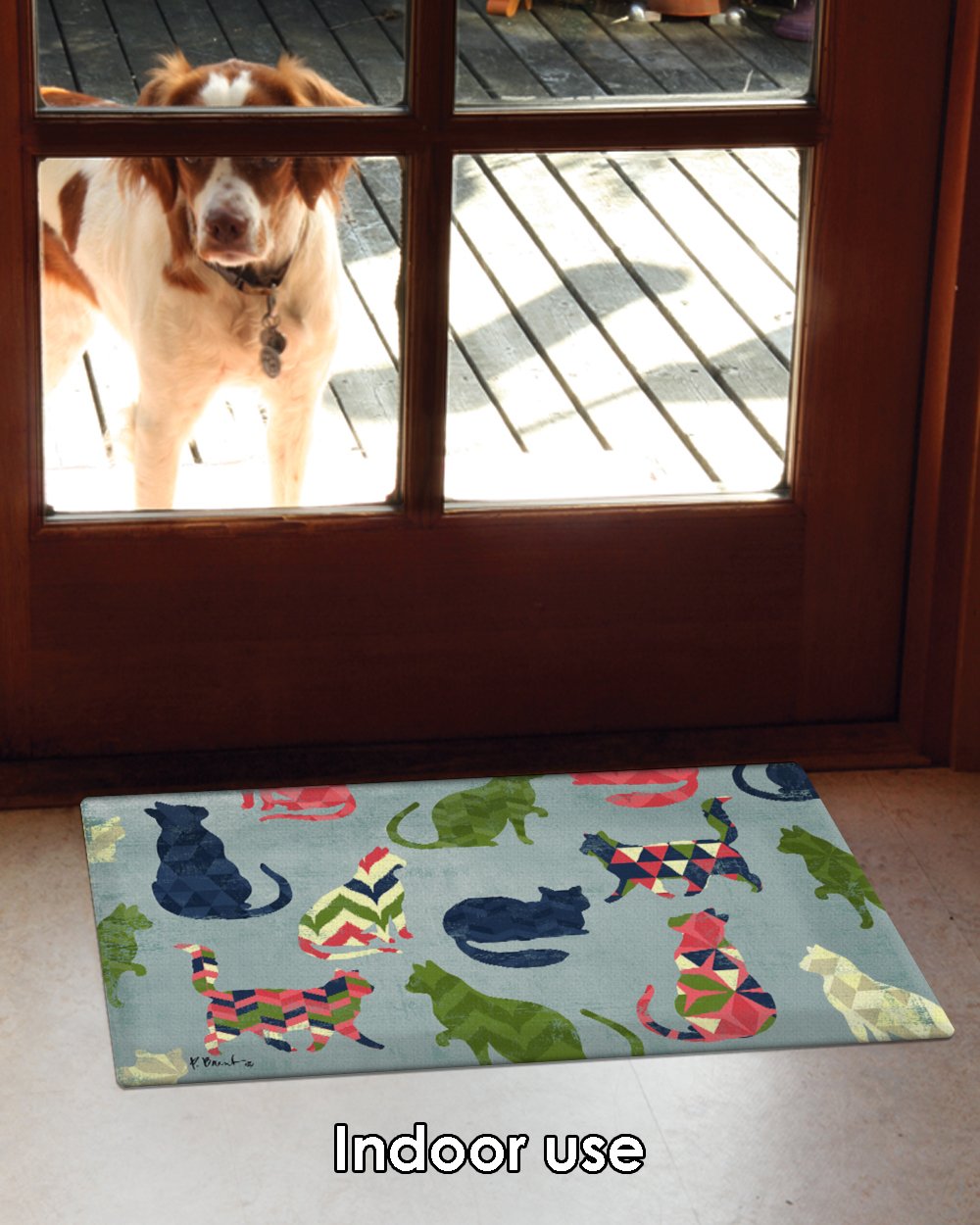 Toland Home Garden 800318 Cat Pattern Kitty Door Mat 18x30 Inch Outdoor Doormat for Entryway Indoor Entrance