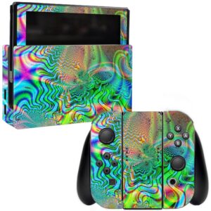 mightyskins skin compatible with nintendo switch - psychedelic | protective, durable, and unique vinyl decal wrap cover | easy to apply, remove, and change styles | made in the usa