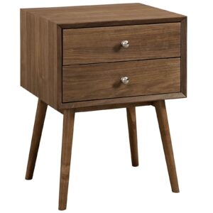 modway dispatch nightstand, walnut, twin