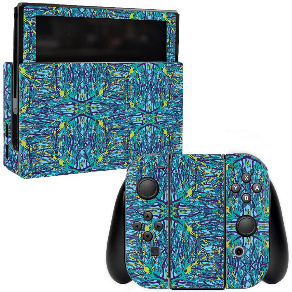 MightySkins Skin Compatible with Nintendo Switch wrap Cover Sticker Skins Blue Veins