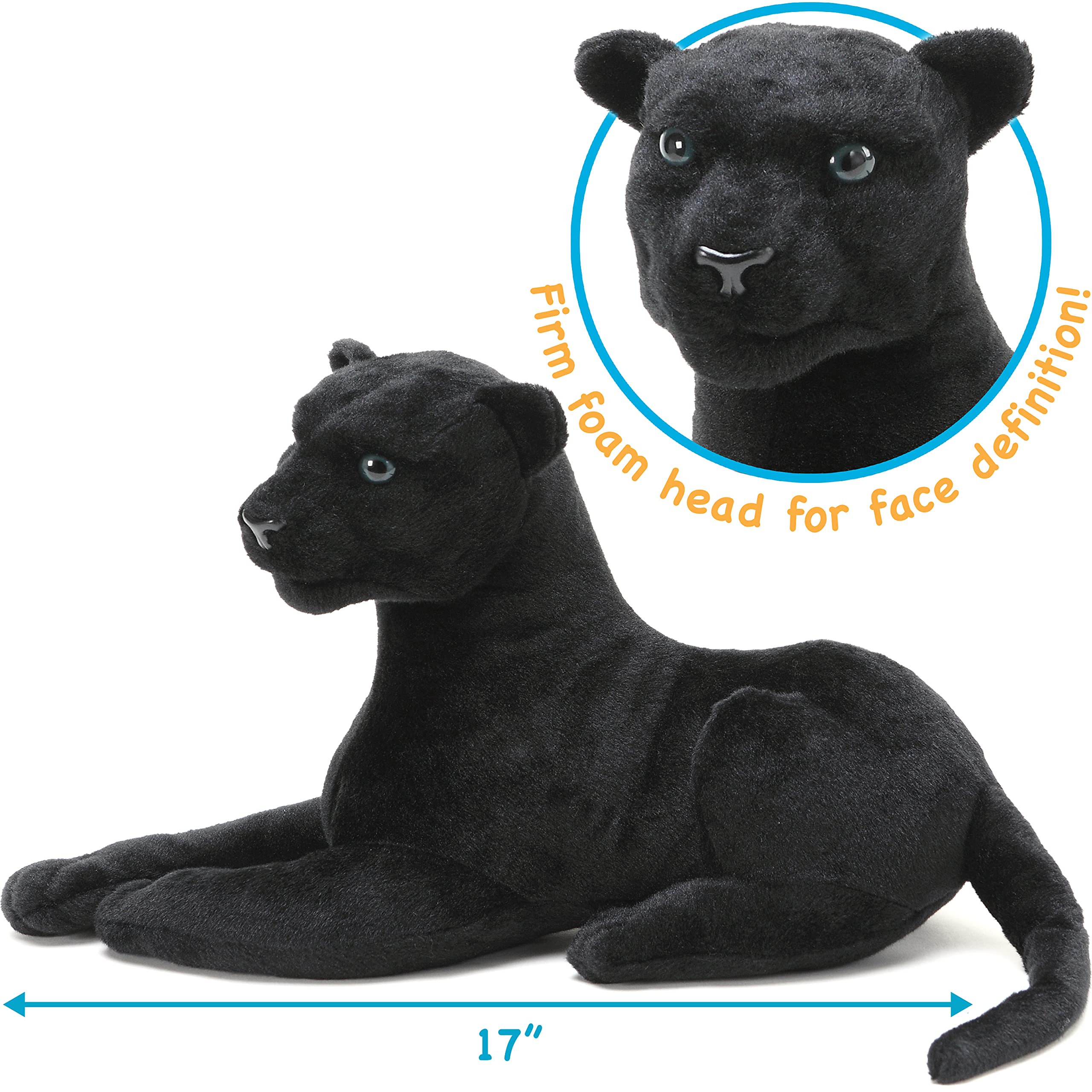 TigerHart Sid The Panther - 17 Inch (Tail Measurement Not Included) Stuffed Animal Plush Cat