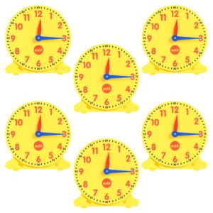 edxeducation student clocks - set of 6 - clock for kids learning to tell time - analog clocks with movable hands to teach children minute and hour relationships