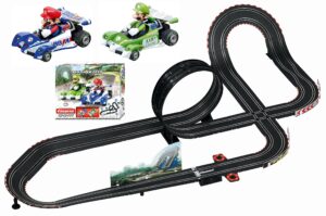 carrera go!!! nintendo mario kart 1:43 scale electric powered slot car race track set system 20 feet