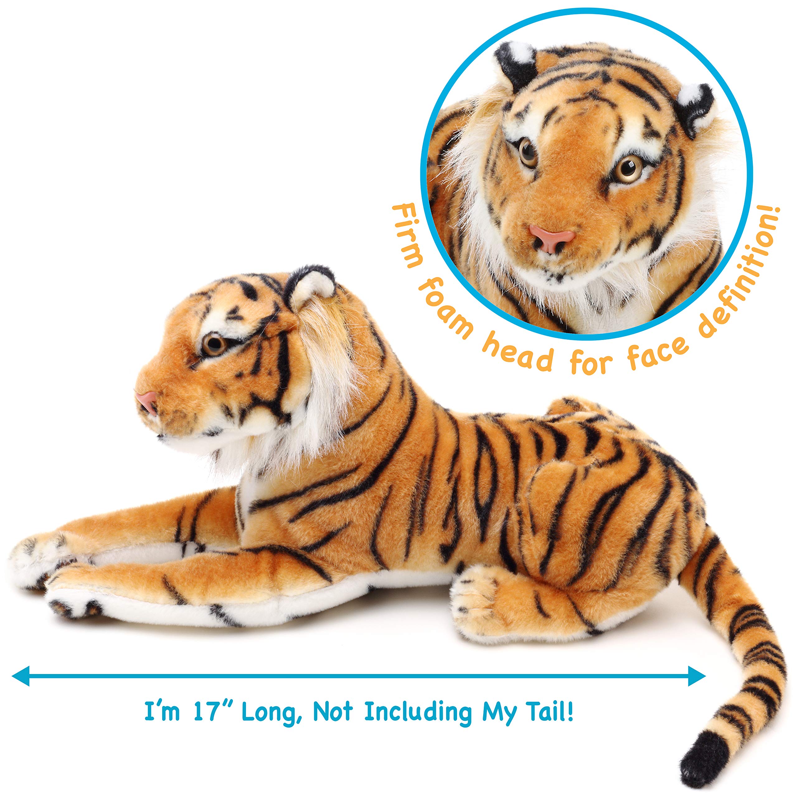 TigerHart Arrow The Tiger - 17 Inch (Tail Measurement Not Included) Stuffed Animal Plush Cat