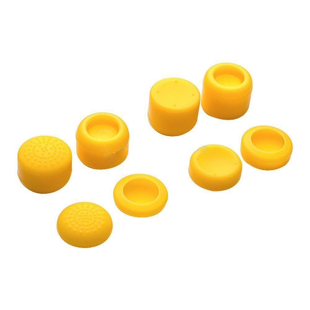 Ambertown Pack of 8 pcs Analog Controller Gamepad Raised Antislip Thumb Stick Grips Thumbsticks Joystick Cap Cover for PS5, PS4, PS3, Switch Pro, Xbox one, Xbox 360, Wii U, PS2 Controller (Yellow)