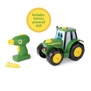 BUILD-A-BUDDY John Deere Tractor Toy and Toy Drill - Toddler STEM Take Apart Toys with 16 Individual Pieces and Kids Tools - Kids Building Toys Ages 3 Years and Up