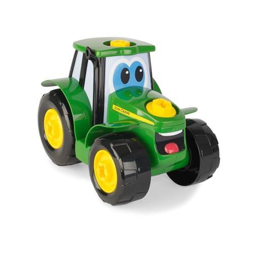 BUILD-A-BUDDY John Deere Tractor Toy and Toy Drill - Toddler STEM Take Apart Toys with 16 Individual Pieces and Kids Tools - Kids Building Toys Ages 3 Years and Up