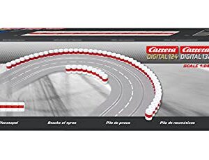 Carrera 20021130 21130 Tire Stacks Guardrail Wall for Digital 124/132/Evolution Slot Car Tracks Realistic Scenery Add On Parts Accessory, White Red