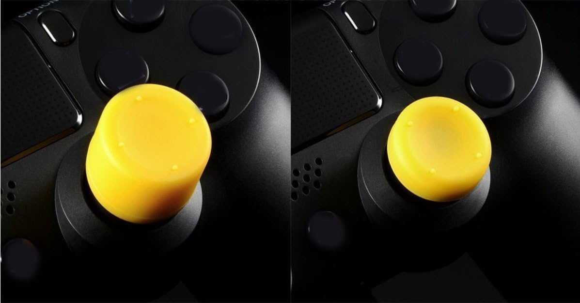 Ambertown Pack of 8 pcs Analog Controller Gamepad Raised Antislip Thumb Stick Grips Thumbsticks Joystick Cap Cover for PS5, PS4, PS3, Switch Pro, Xbox one, Xbox 360, Wii U, PS2 Controller (Yellow)