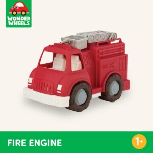 Battat- Wonder Wheels- Fire Truck – Red Fire Truck Toy With Moveable Ladder & Basket – Classic Rescue Vehicle For Toddlers, Kids- Recyclable – 1 year +