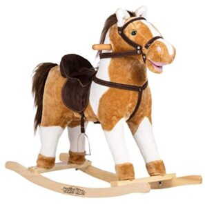 rockin' rider turbo rocking horse, brown and white, large