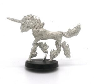 stonehaven miniatures flaming undead unicorn figure (for 28mm scale table top war games) - made in usa