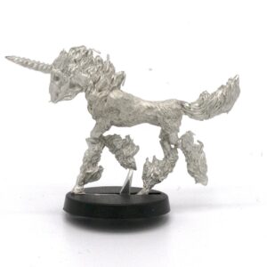 Stonehaven Miniatures Flaming Undead Unicorn Figure (for 28mm Scale Table Top War Games) - Made in USA