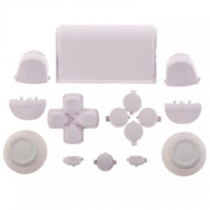 replacement full buttons custom mod kit set for sony playstation 4 ps4 controller (white)