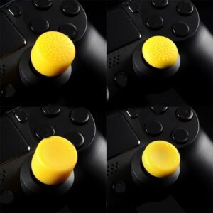 Ambertown Pack of 8 pcs Analog Controller Gamepad Raised Antislip Thumb Stick Grips Thumbsticks Joystick Cap Cover for PS5, PS4, PS3, Switch Pro, Xbox one, Xbox 360, Wii U, PS2 Controller (Yellow)