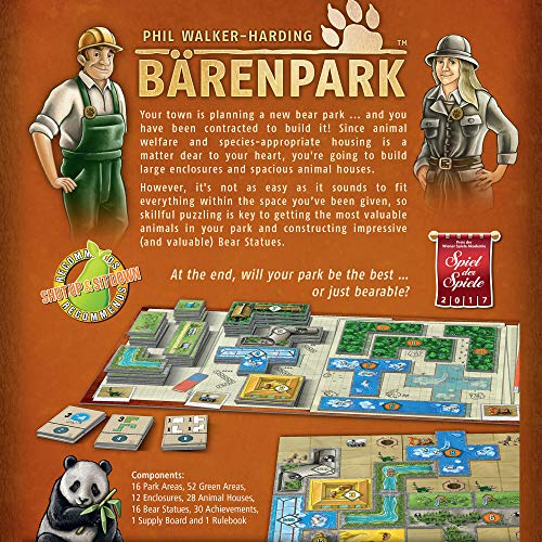 Bärenpark Board Game | Tile Placement Strategy Game | Fun Zoo Animal Themed Puzzle Game For Adults and Kids | Ages 8+ | 2-4 Players | Average Playtime 30-45 Minutes | Made by Lookout Games