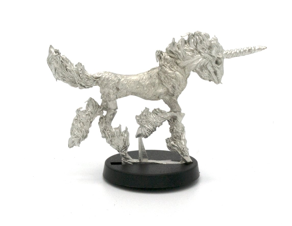 Stonehaven Miniatures Flaming Undead Unicorn Figure (for 28mm Scale Table Top War Games) - Made in USA