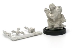 stonehaven miniatures half-orc cleric figure (for 28mm scale table top war games) - made in usa