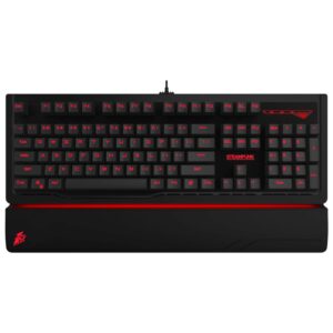 1stplayer steampunk mechanical gaming keyboard, cherry mx red switches, backlit red led, 104 keys full size