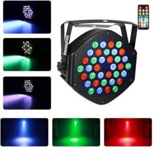 par lighting for stage, 36x1w led rgb 7 channel with remote for dj ktv disco party (1 pc)