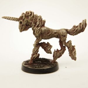 Stonehaven Miniatures Flaming Undead Unicorn Figure (for 28mm Scale Table Top War Games) - Made in USA