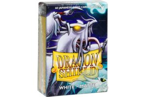 arcane tinman dragon shield japanese size sleeves – matte white 60ct - card sleeves smooth & tough - compatible with pokemon, yugioh, & more– tcg, ocg,8 inch,art11105