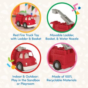 Battat- Wonder Wheels- Fire Truck – Red Fire Truck Toy With Moveable Ladder & Basket – Classic Rescue Vehicle For Toddlers, Kids- Recyclable – 1 year +