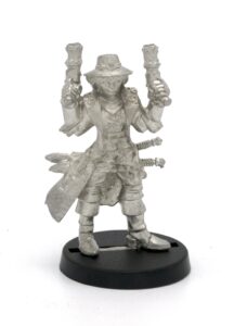 stonehaven miniatures half-orc gunslinger figure (for 28mm scale table top war games) - made in usa