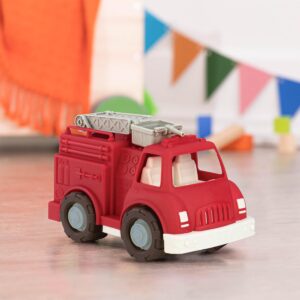 Battat- Wonder Wheels- Fire Truck – Red Fire Truck Toy With Moveable Ladder & Basket – Classic Rescue Vehicle For Toddlers, Kids- Recyclable – 1 year +