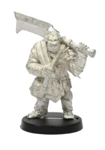 stonehaven half-orc fighter miniature figure (for 28mm scale table top war games) - made in usa