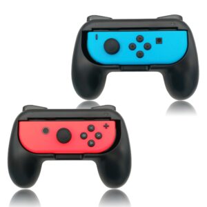 fyoung hand grips for switch and switch oled model controllers, grip for switch for joy con - black(2 packs)