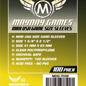 Mayday Games 7039 Clear Sleeves 41x63mm Mini USA Size (4x100 Pack, 400 sleeves)