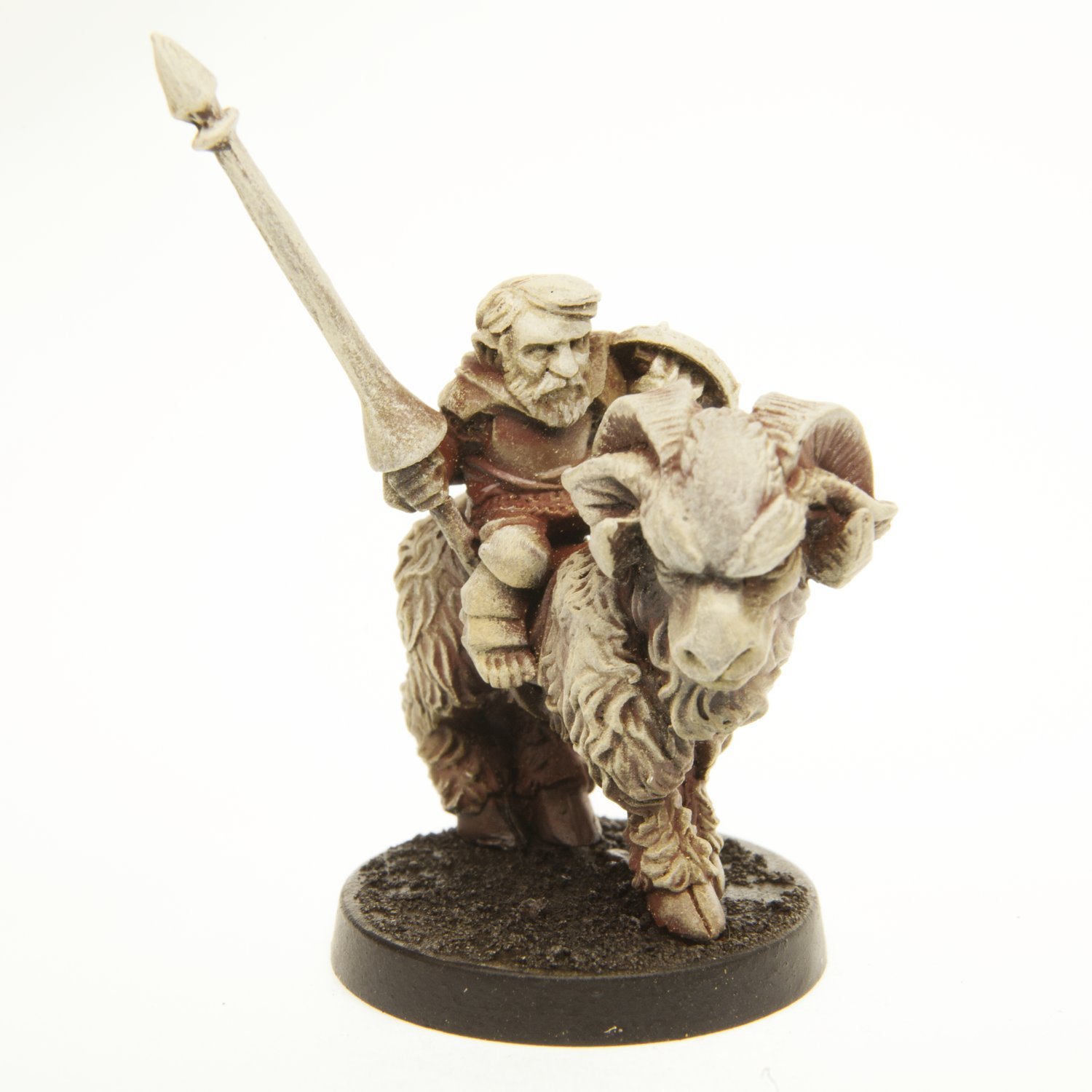 Stonehaven Miniatures Halfling Commander on Ram Mount Miniature Figure (for 28mm Scale Table Top War Games) - Made in USA