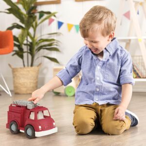 Battat- Wonder Wheels- Fire Truck – Red Fire Truck Toy With Moveable Ladder & Basket – Classic Rescue Vehicle For Toddlers, Kids- Recyclable – 1 year +