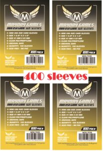 mayday games 7039 clear sleeves 41x63mm mini usa size (4x100 pack, 400 sleeves)