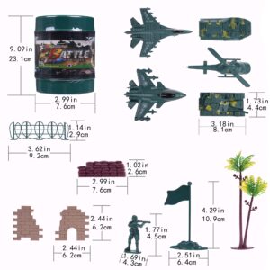 FUN LITTLE TOYS 232 PCs Army Men Action Figures Army Toys of WW 2, Toy Soldiers, Military Playset with a Map, Toy Tanks, Planes, Flags, Soldier Figures, Fences & Accessories Xmas Decoration