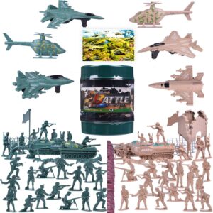 fun little toys 232 pcs army men action figures army toys of ww 2, toy soldiers, military playset with a map, toy tanks, planes, flags, soldier figures, fences & accessories xmas decoration