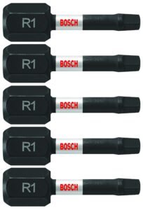 bosch itsq1105 5-pack 1 in. square #1 impact tough screwdriving insert bits