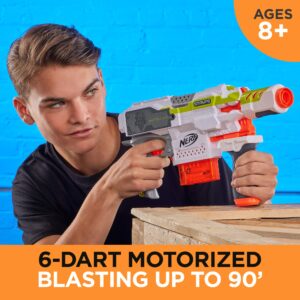 Nerf Modulus Stryfe Motorized Blaster - Fires 6 Darts in a Row - Includes Drop Grip, Barrel Extension, 6-Dart Clip, 6 Nerf Elite Darts (Amazon Exclusive)