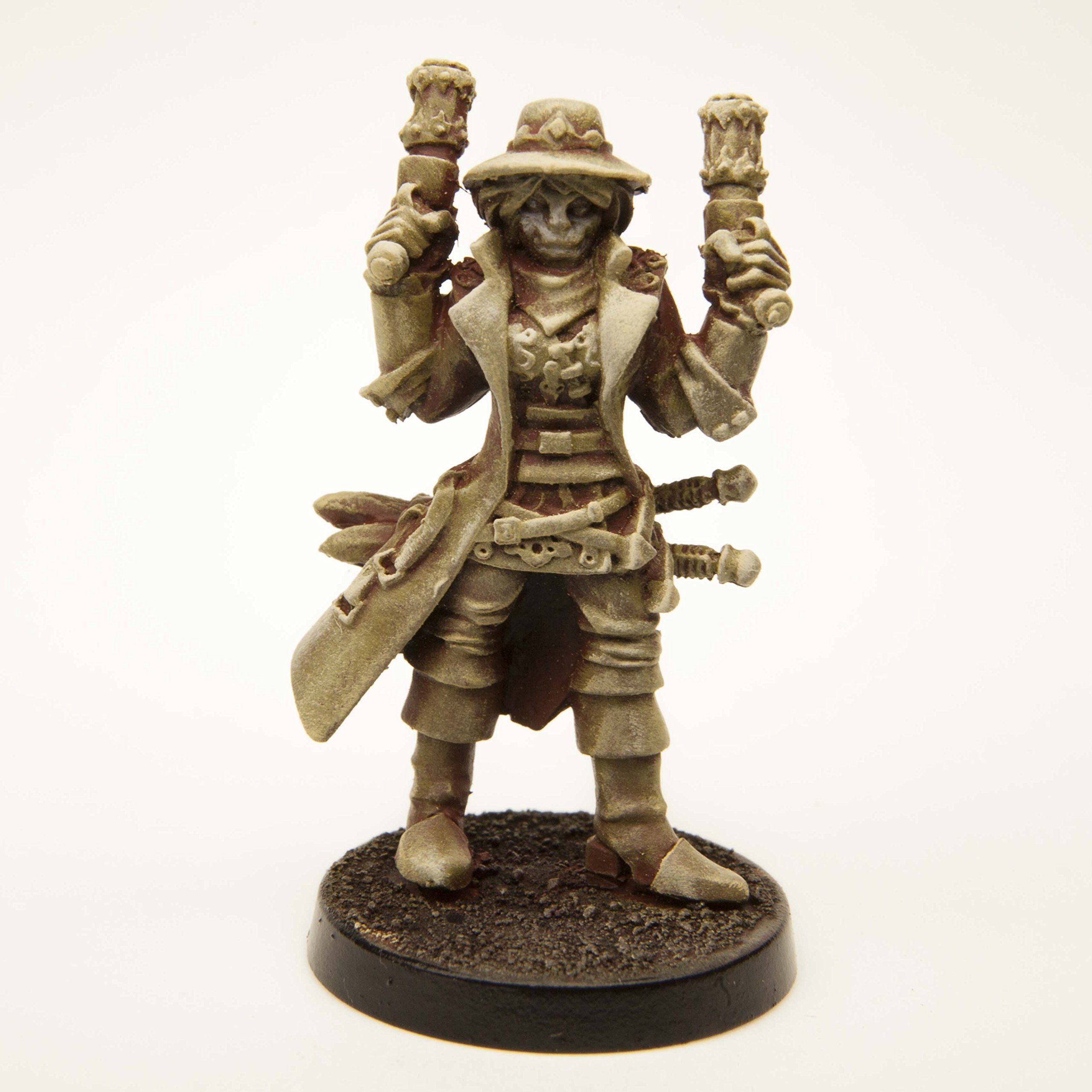 Stonehaven Miniatures Half-Orc Gunslinger Figure (for 28mm Scale Table Top War Games) - Made in USA