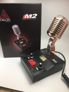 gold delta m2 amplified dynamic power base microphone 4 pin compatible for cobra