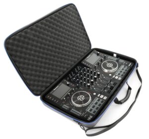 casematix travel case compatible with numark mixstream pro plus, mixstream pro go standalone dj controller, numark nv2 serato mixers and more - includes carrying case only with shoulder strap